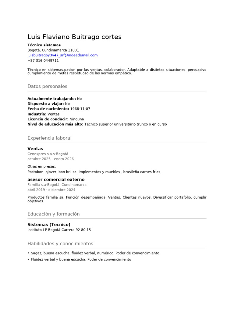 Cv Luis Flavia Nobu It Ra Go Cortes | PDF