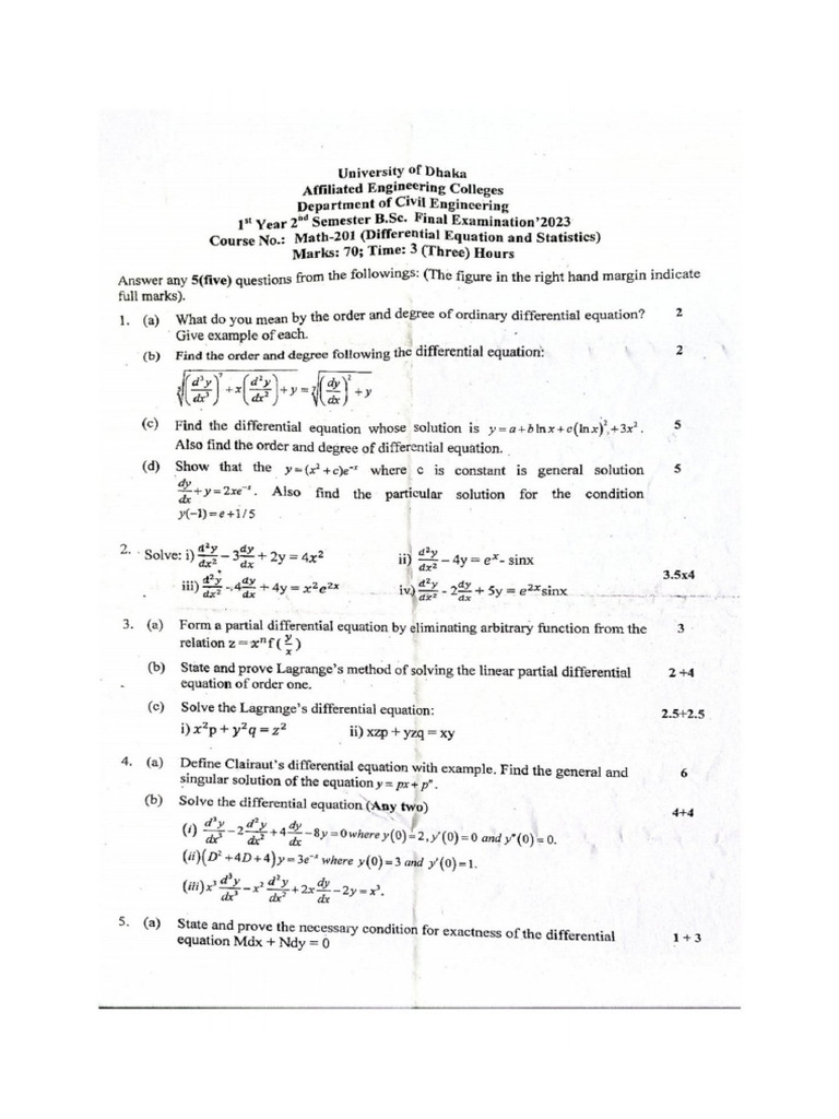 2. Math-201 All Question -1 | PDF