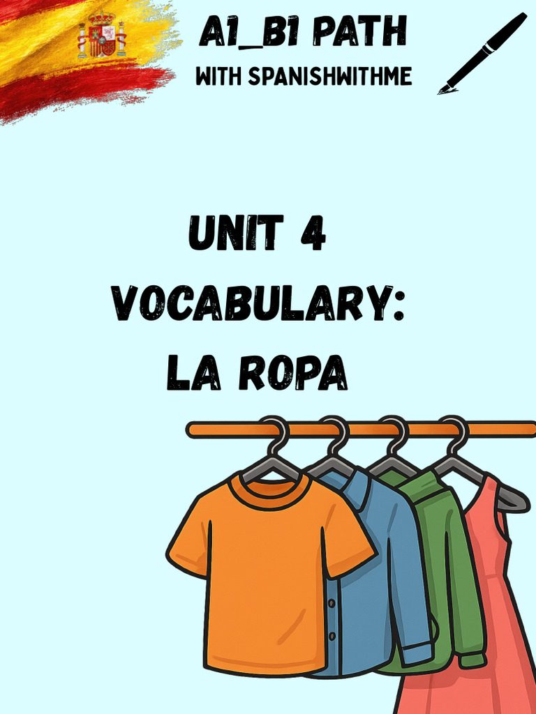 UNIT 4 VOCABULARY LA ROPA_20260103_160623_0000 | PDF