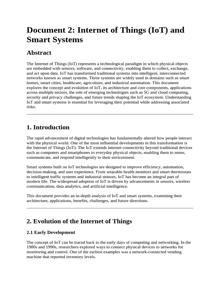 Internet of Things (IoT) and Smart Systems | PDF | Internet Of Things ...