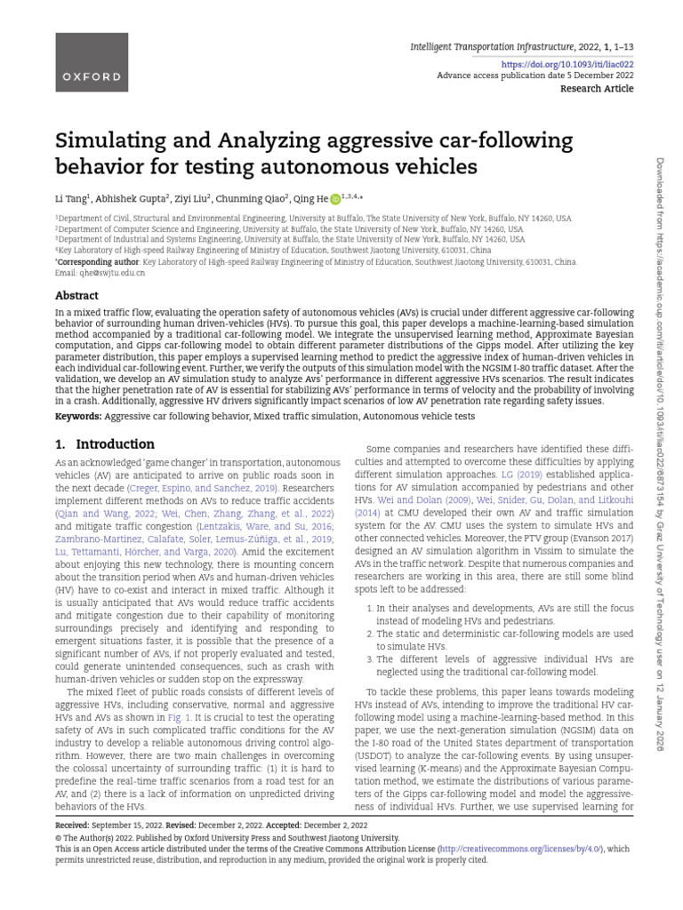 Simulating and Analyzing Aggressive Car-following Behavior for Testing ...