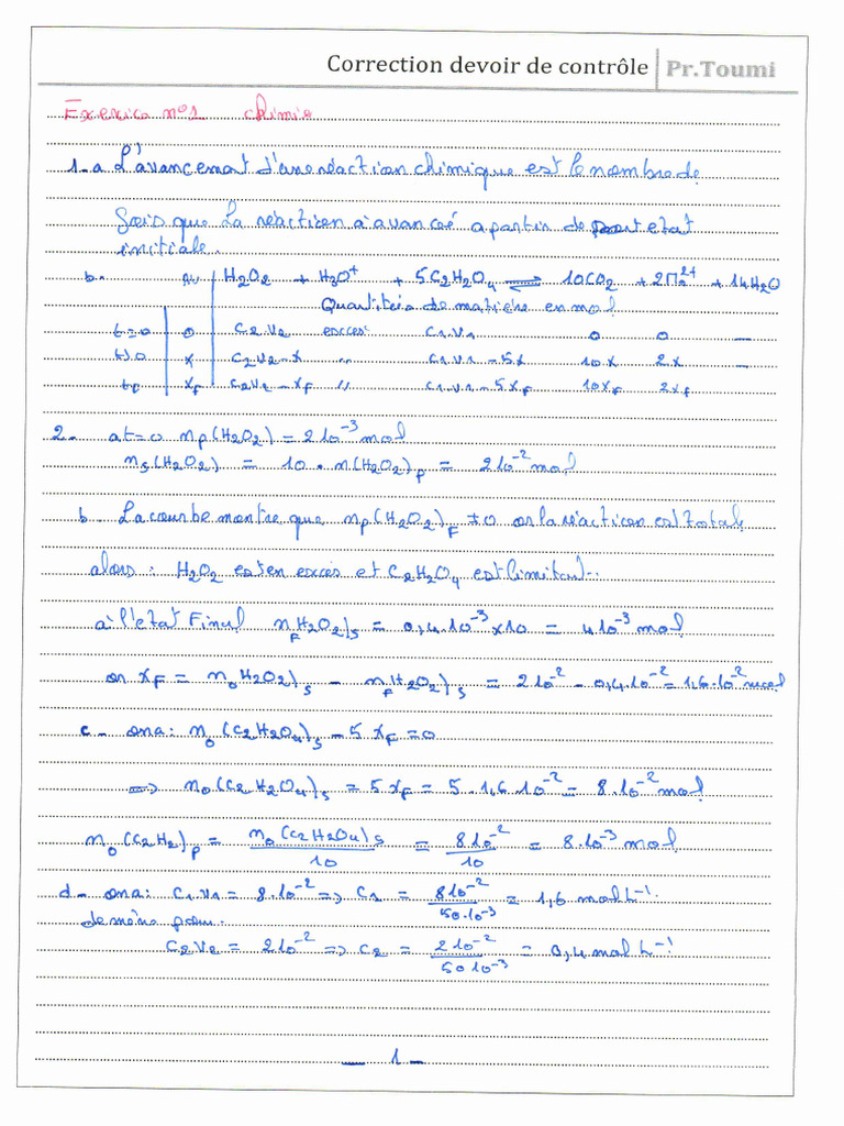 Correction Devoir de Controle 1 Bac Science | PDF