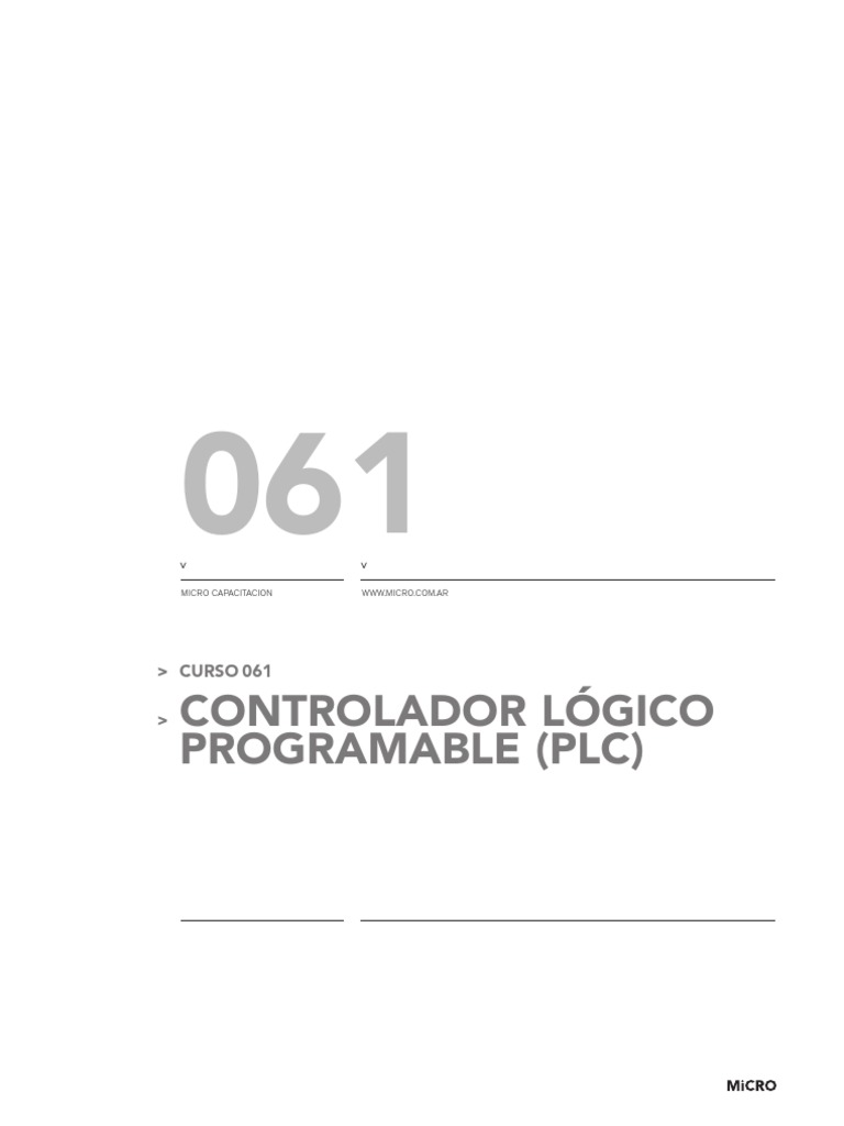 Manual de Controlador Lógico Programable (PLC) | PDF | Controlador lógico programable ...