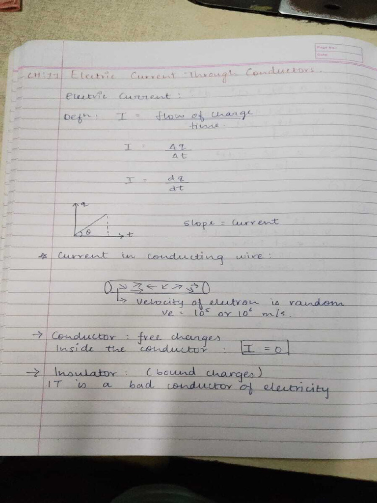 Electric Current through Conductors | PDF