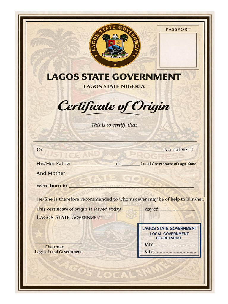 Lagos State Certificate | PDF