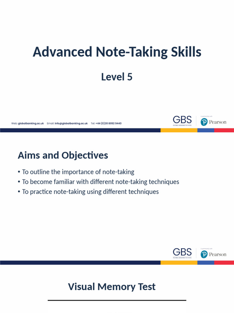 Advanced Note-Taking L5 (1) | PDF | Behavior Modification | Cognitive ...