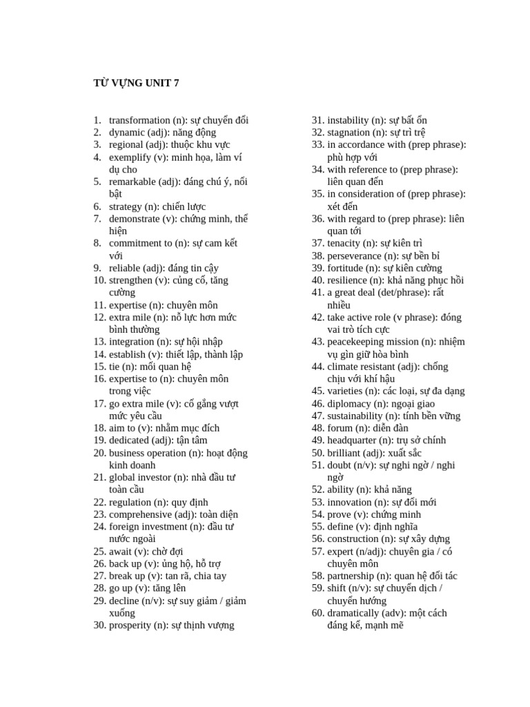 T V NG Unit 7 | PDF