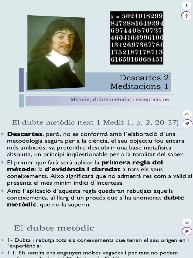 Descartes Meditació 1º | PDF
