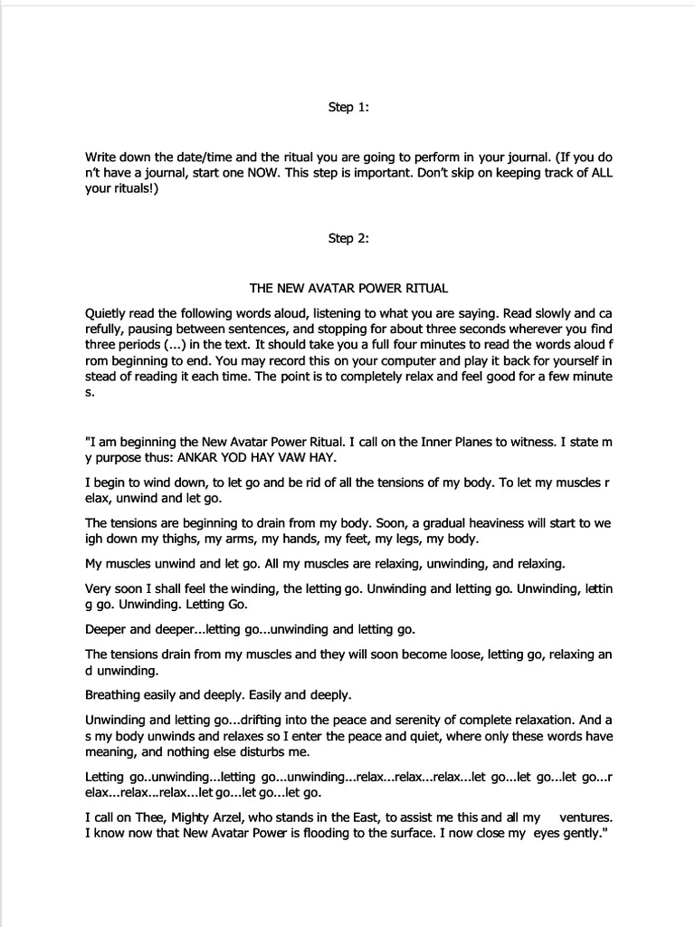The NAP-ritual Step by Step | PDF