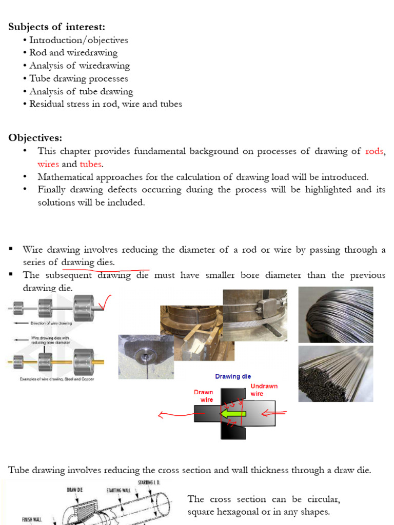 Drawing of Rods, Wires and Tubes | PDF | Deformation (Engineering ...