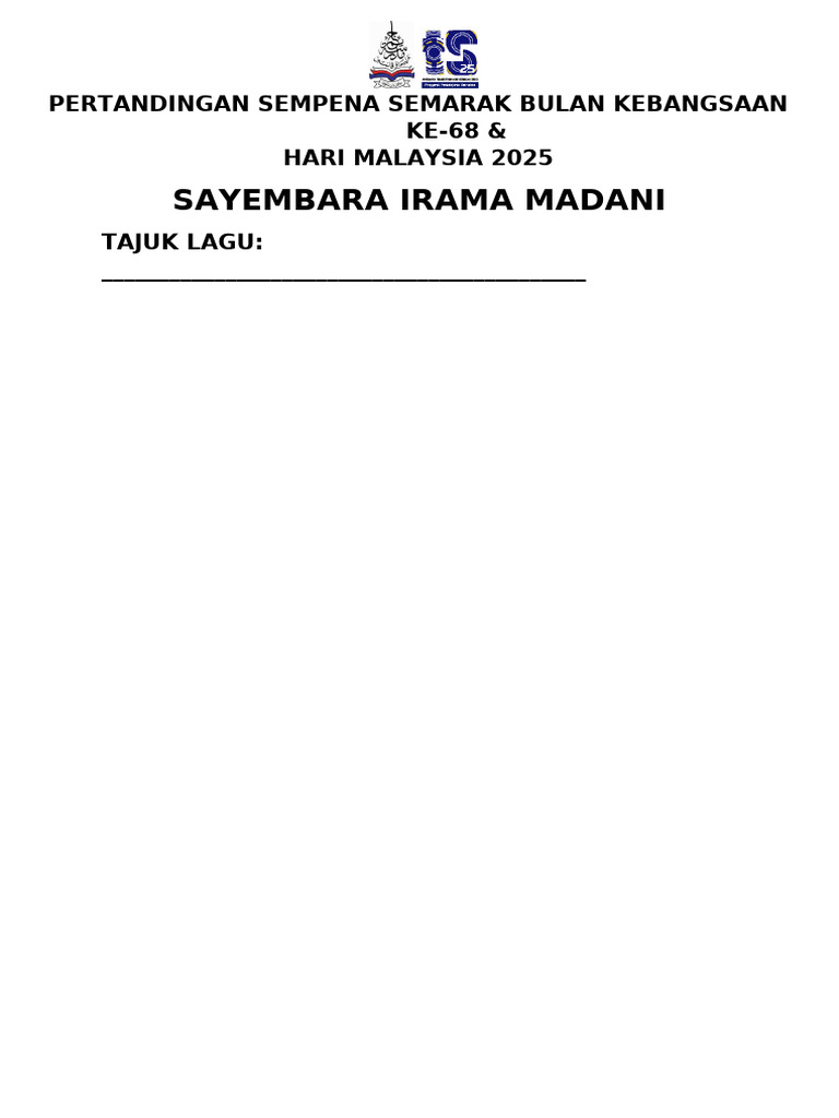 Template Sayembara Irama Madani | PDF