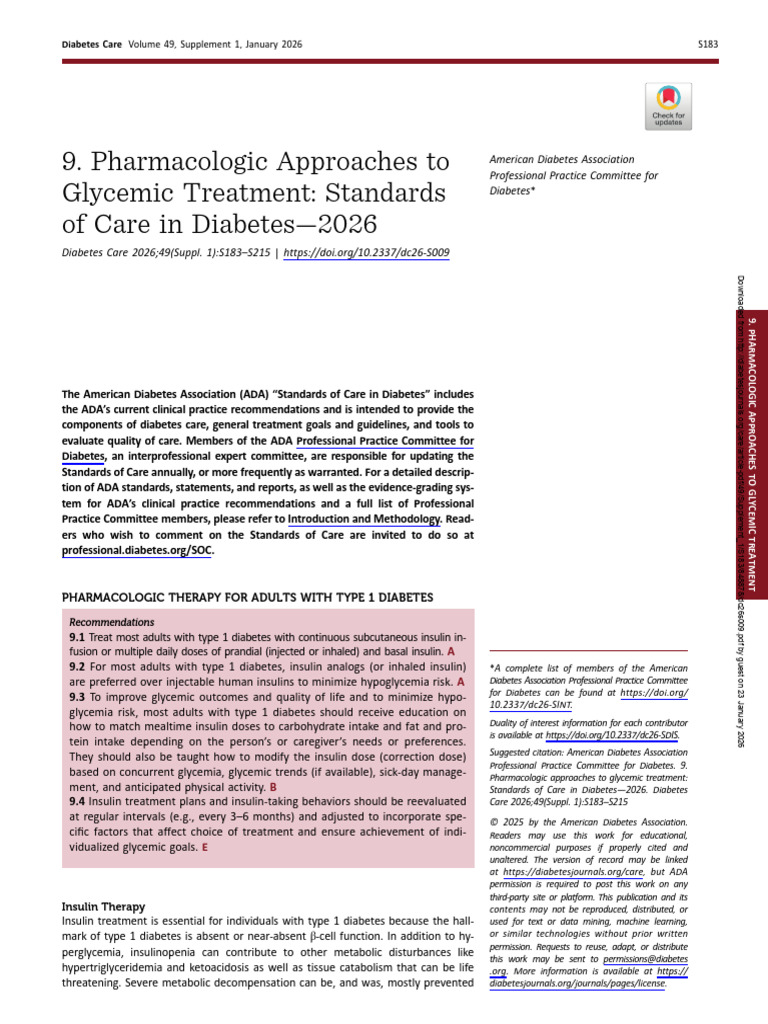 Ada Glycemic | PDF | Diabetes | Hypoglycemia