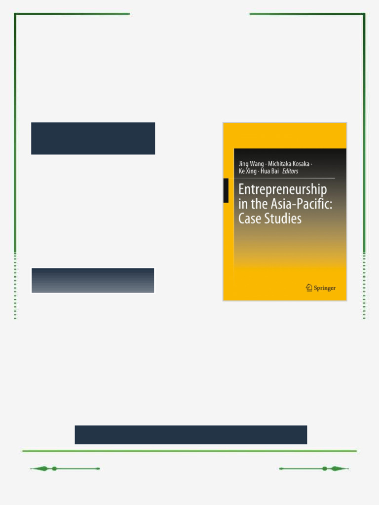 Entrepreneurship in the Asia Pacific Case Studies Jing Wang eBook multi ...