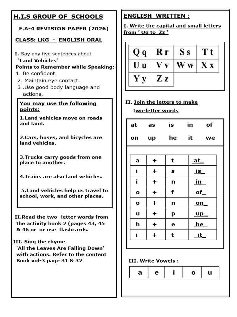 LKG FA - 4 All Sub Rev Papers (2026) | PDF | Linguistics
