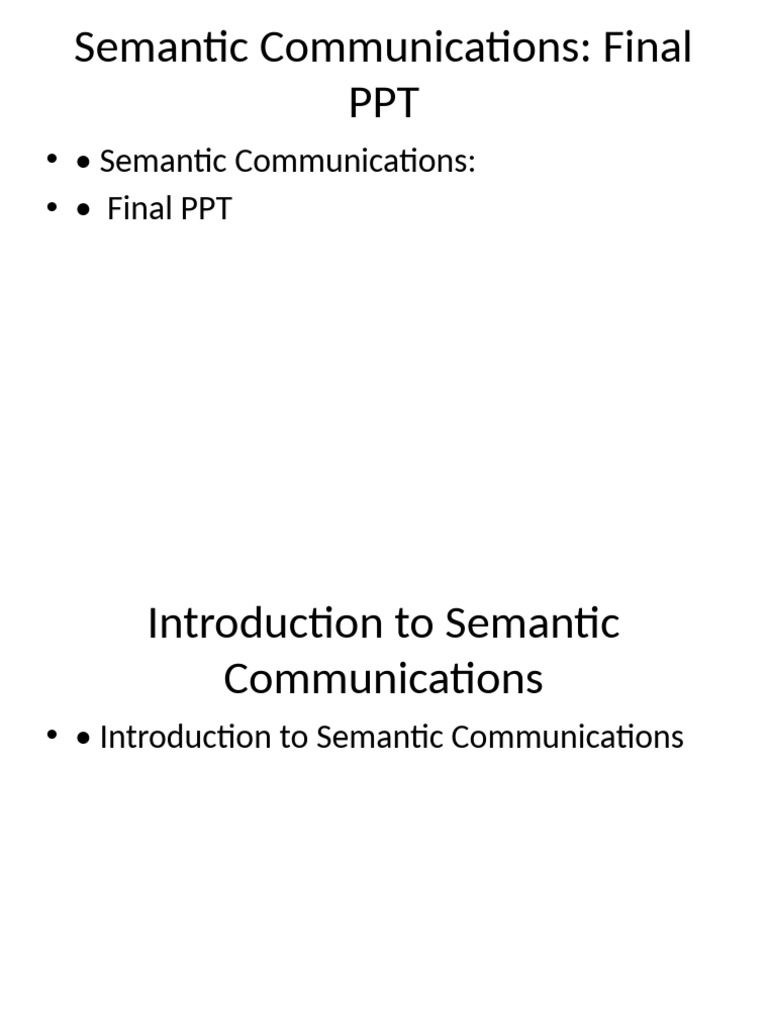 Final Semantic Communications Presentation | PDF | Communication ...