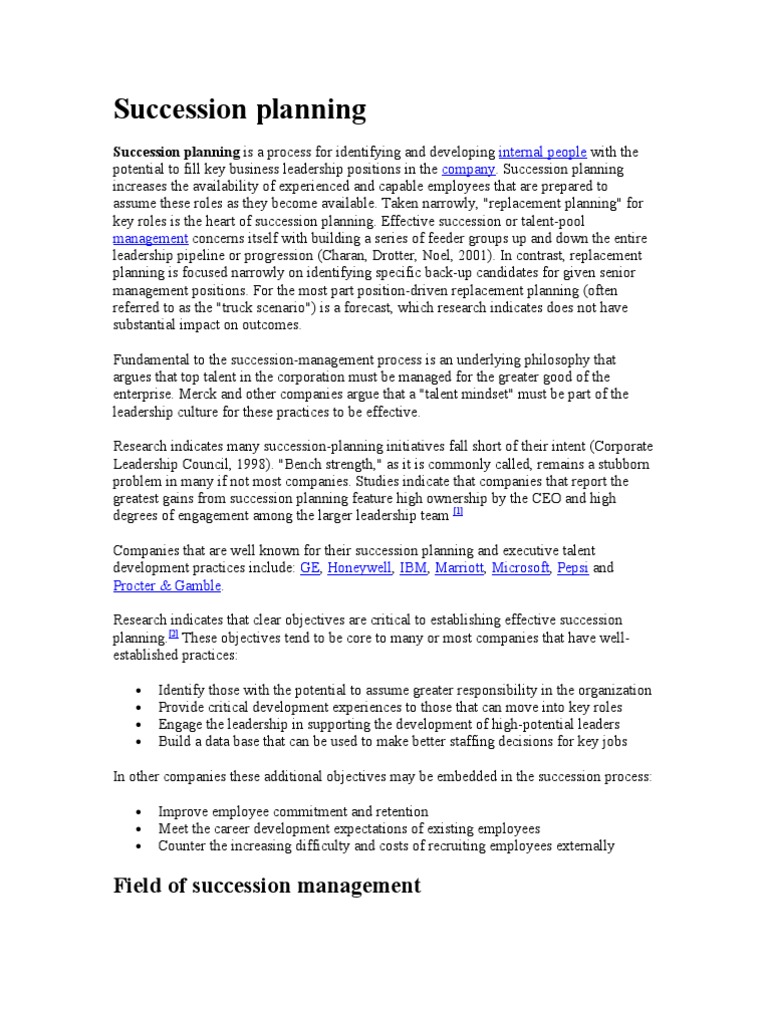 Succession Planning | PDF | Succession Planning | Applied Psychology