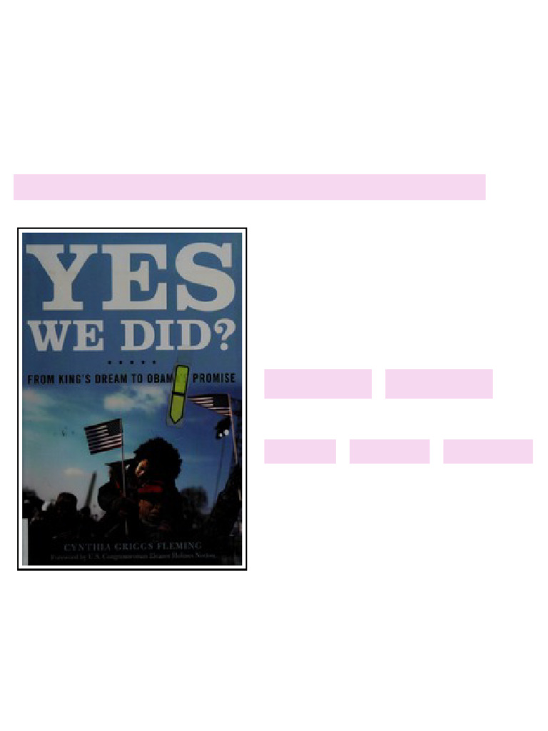 Yes we did? : from King's dream to Obama's promise ebook reading now ...