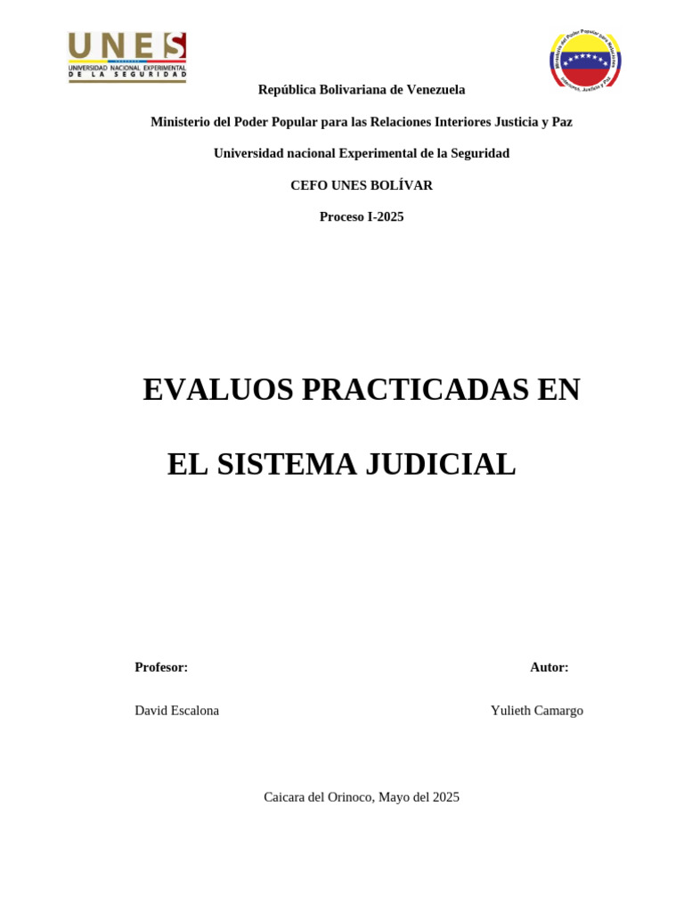 Evaluos Practicadas en El Sistema Judicial | PDF | Testigo experto | Fiscal