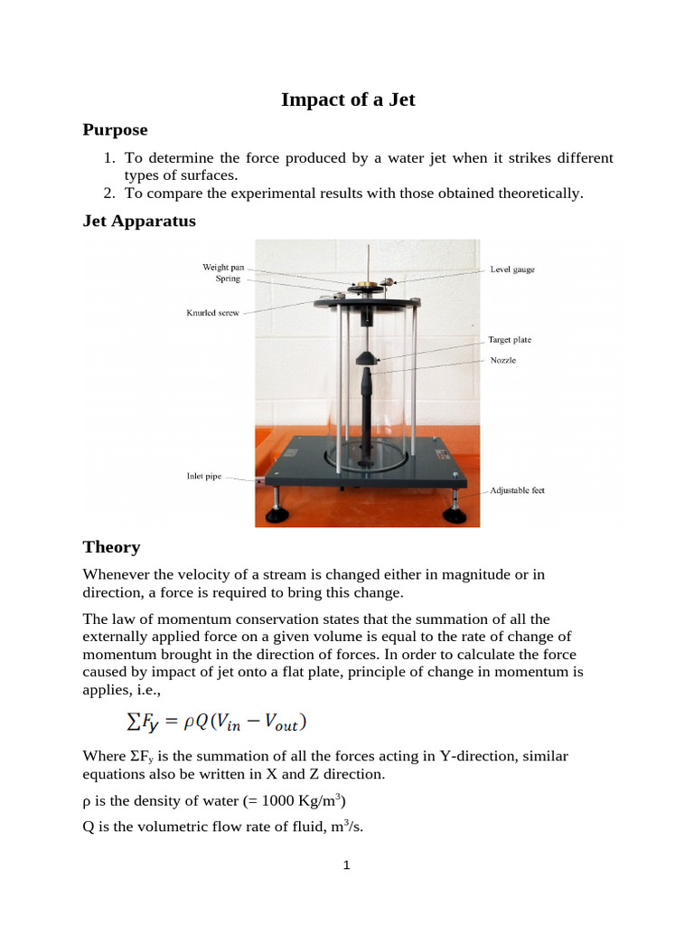 6 Impact of Jet | PDF | Flow Measurement | Force