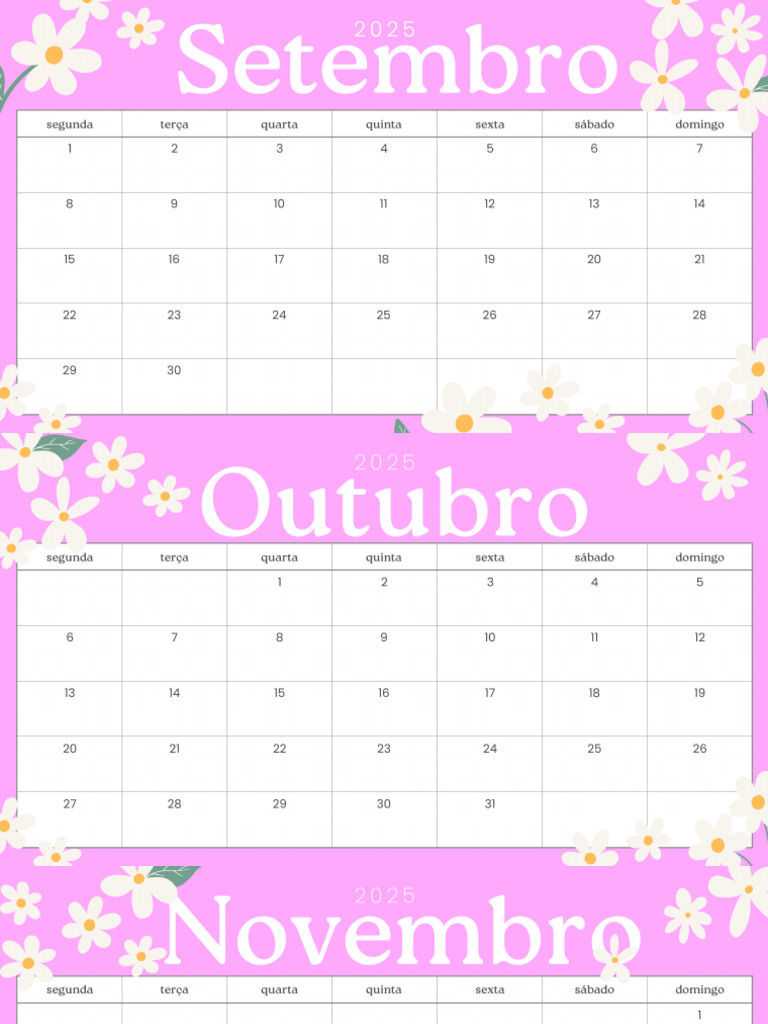 Canva Baby Blue Daisy Planner 2025 October Monthly Calendar | PDF