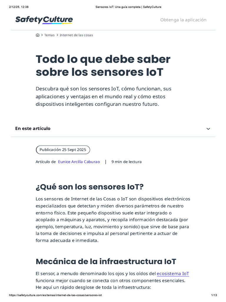 Sensores IoT_ Una guía completa _ SafetyCulture | PDF | Internet de las Cosas | Sensor