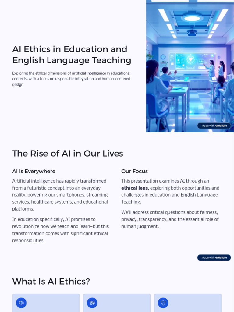 AI Ethics in Education and English Language Teaching | PDF | Artificial ...
