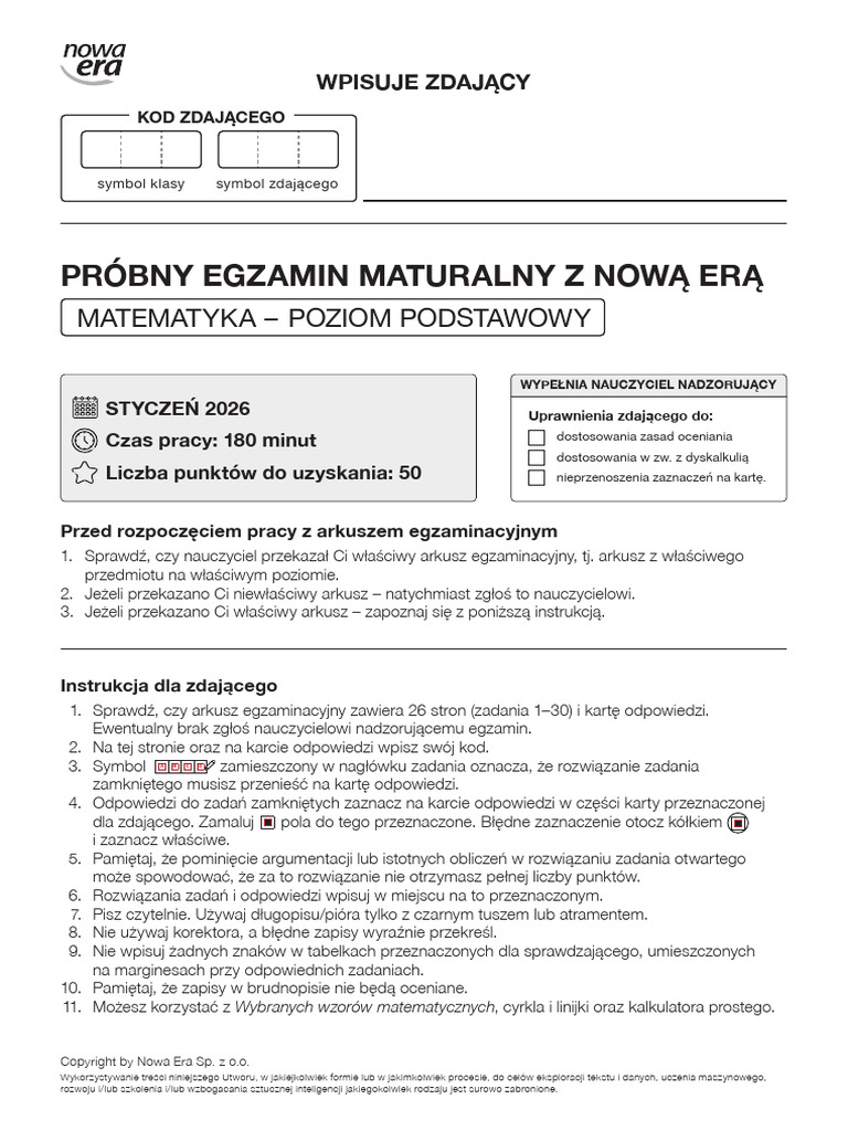 Matura matematyka podstawowa | PDF