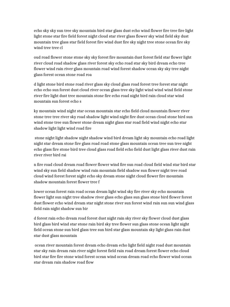 Random Long Dokument 1 | PDF | Wound | Sky