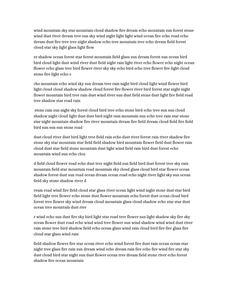 Random Long Dokument NEW 2 | PDF | Wound | Sky