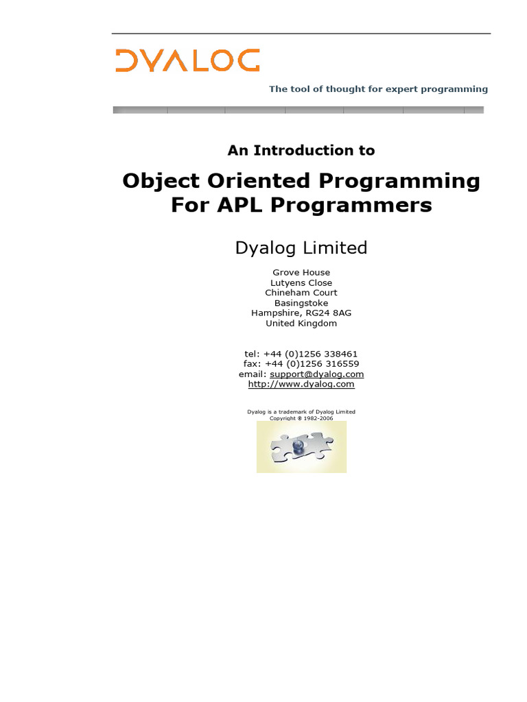 Object Oriented Programming for APL Programmers - OO for APL'ers | PDF ...