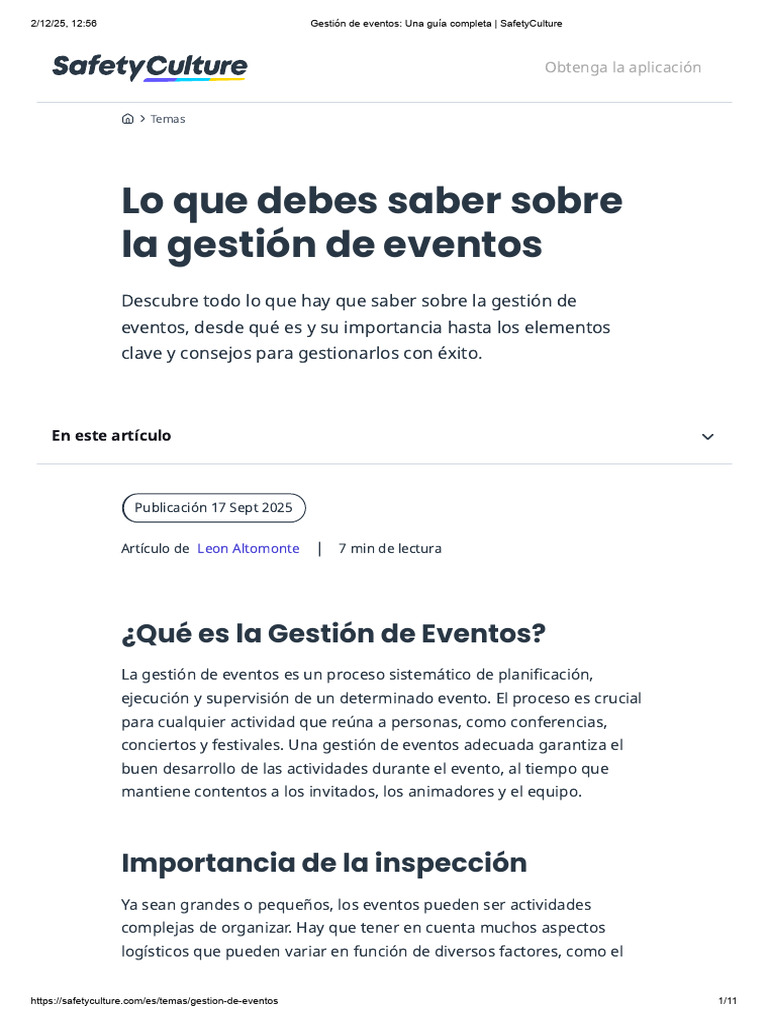 Gestión de eventos_ Una guía completa _ SafetyCulture | PDF | Logística | Presupuesto