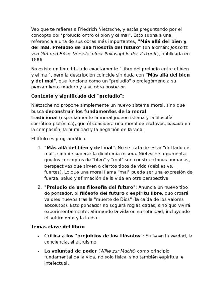 Friedrich Nietzsche | PDF | Más allá del bien y el mal | Friedrich ...