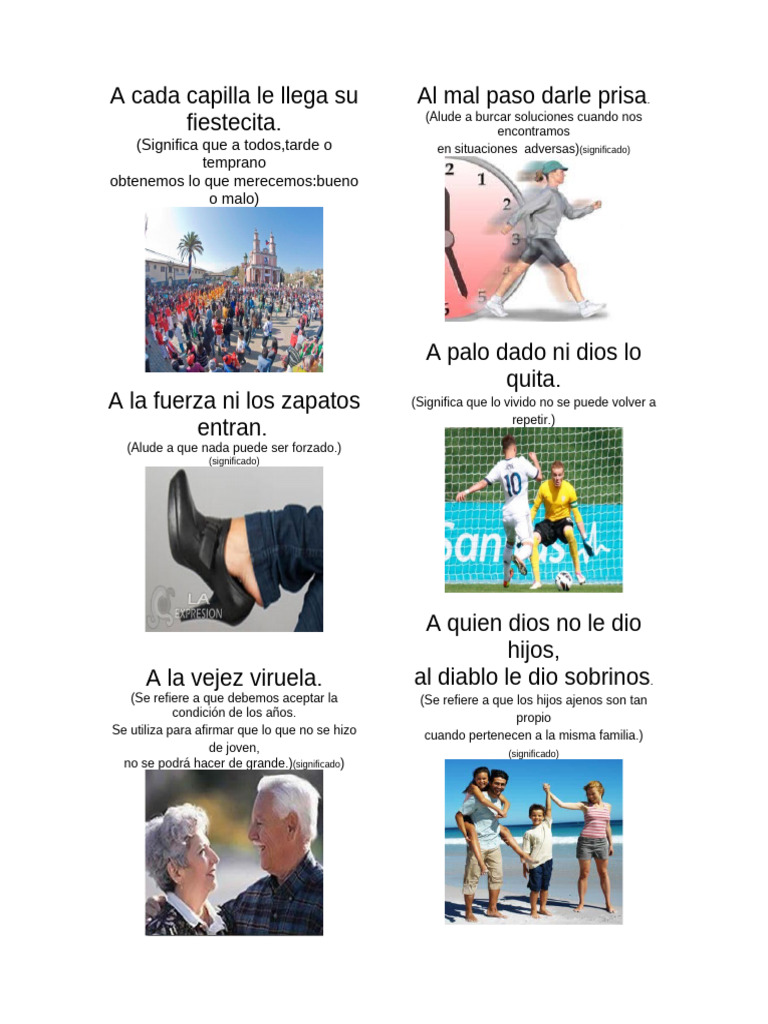 50 Refranes Con Imagenes | PDF