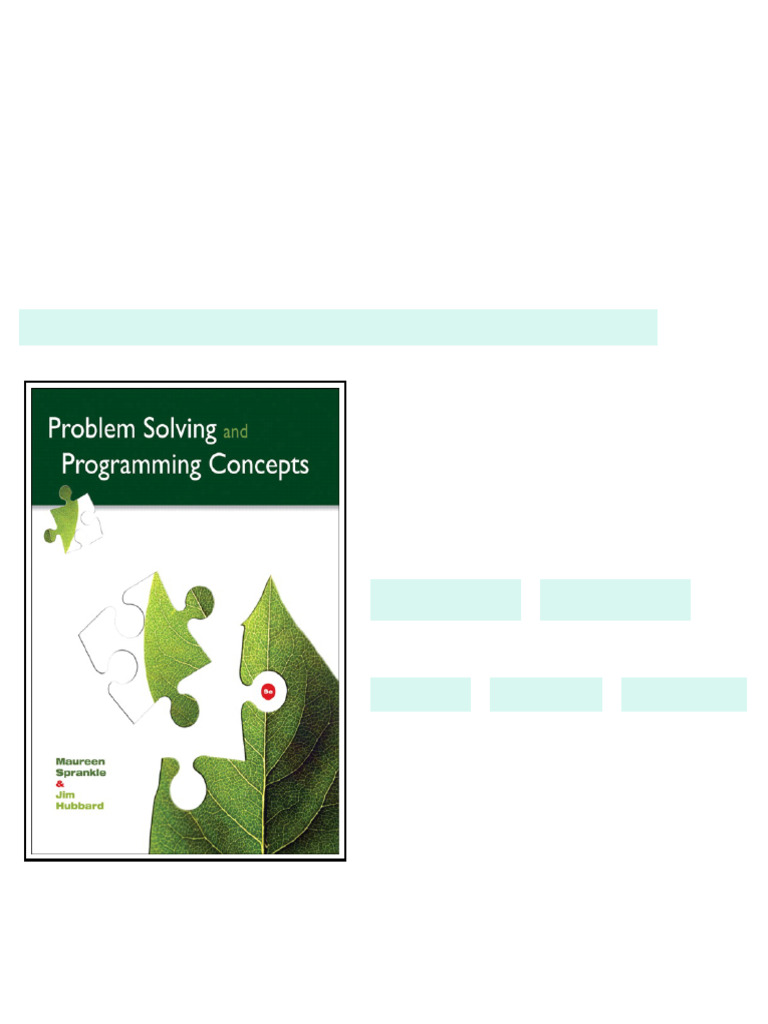 Solution Manual for Problem Solving and Programming Concepts, 9/E 9th Edition Maureen Sprankle ...