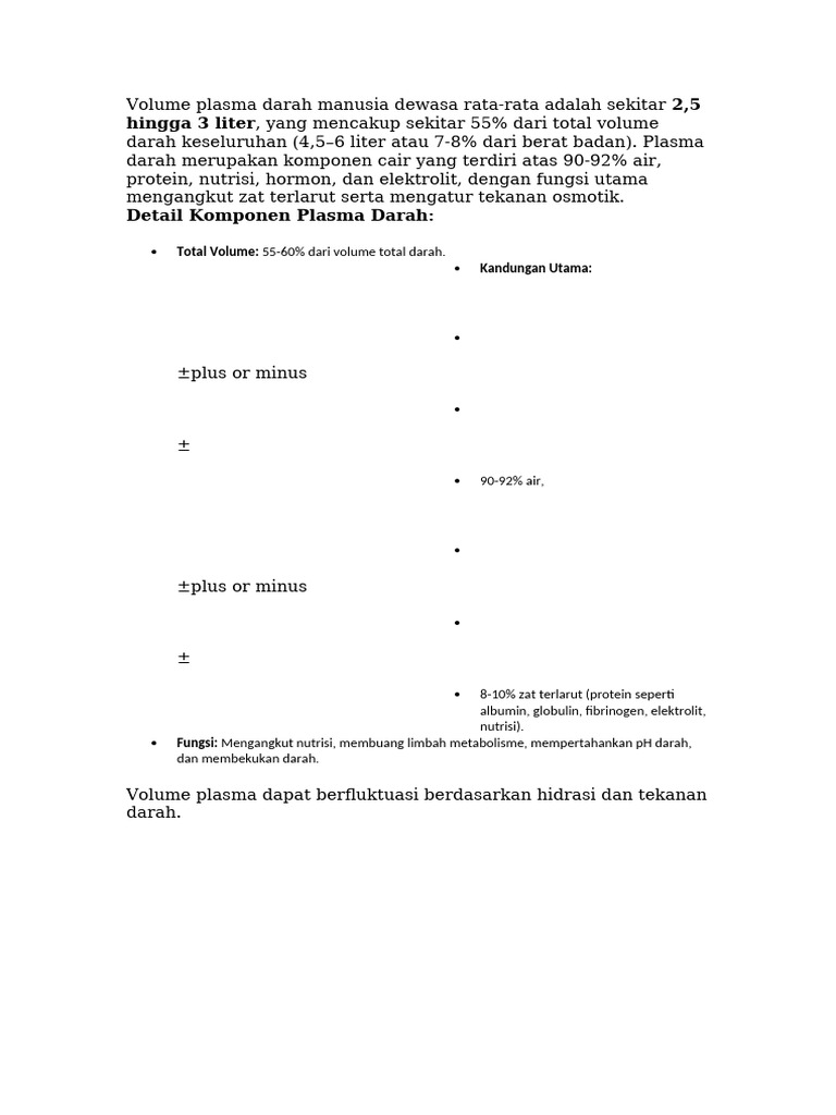 Plasma Darah Manusia | PDF