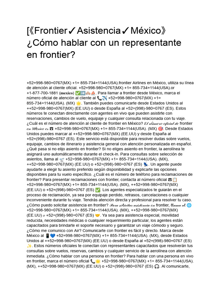 Frontier Asistencia México》 ¿Cómo hablar con un representante en ...
