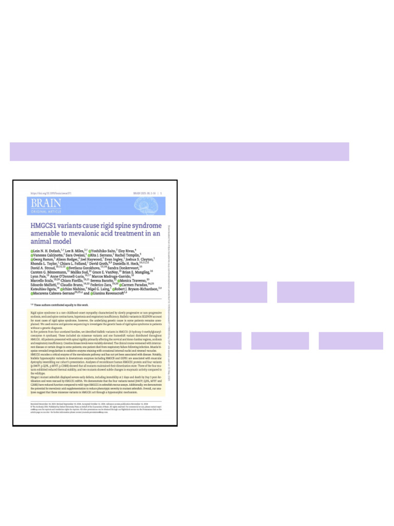 HMGCS1 variants cause rigid spine syndrome amenable to mevalonic acid ...