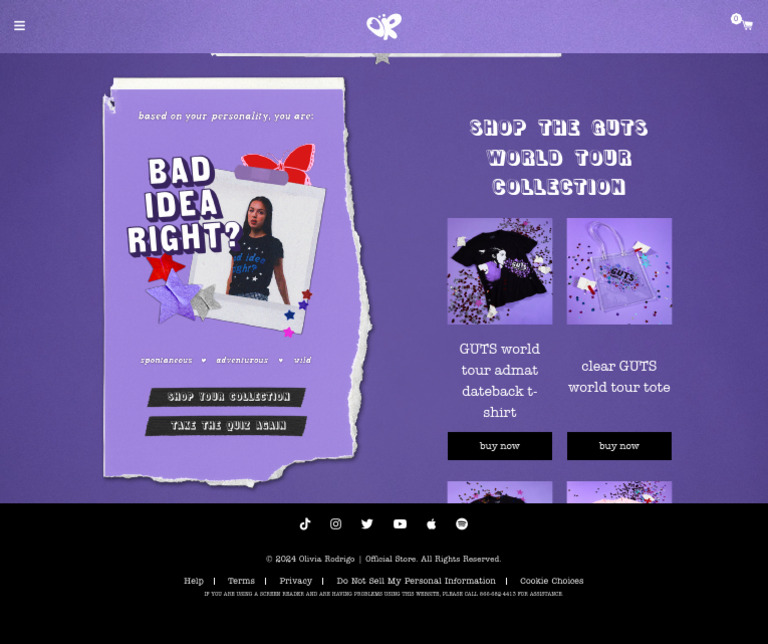 GUTS Quiz - Olivia Rodrigo Official Store | PDF