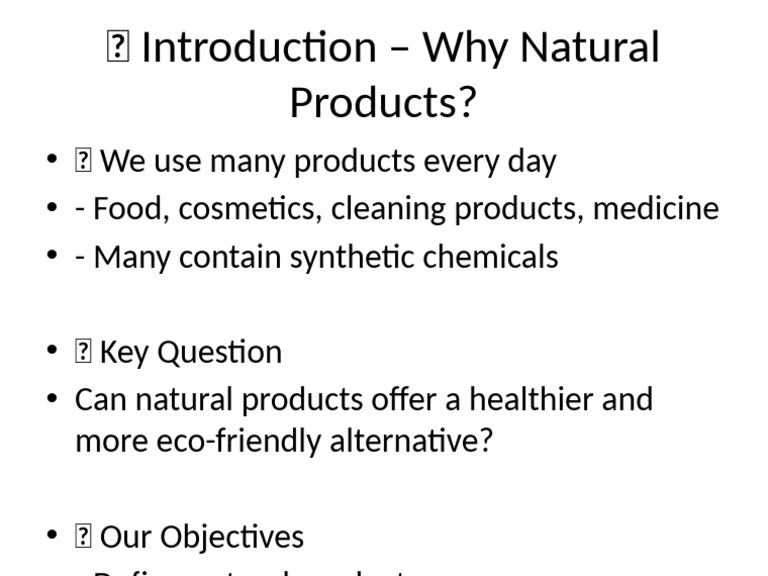 Natural Products Introduction Slide | PDF
