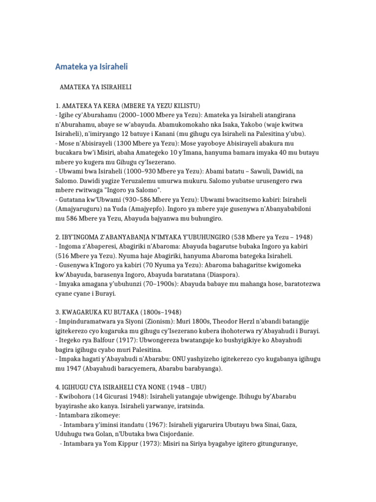 Amateka_ya_Isiraheli (1) | PDF