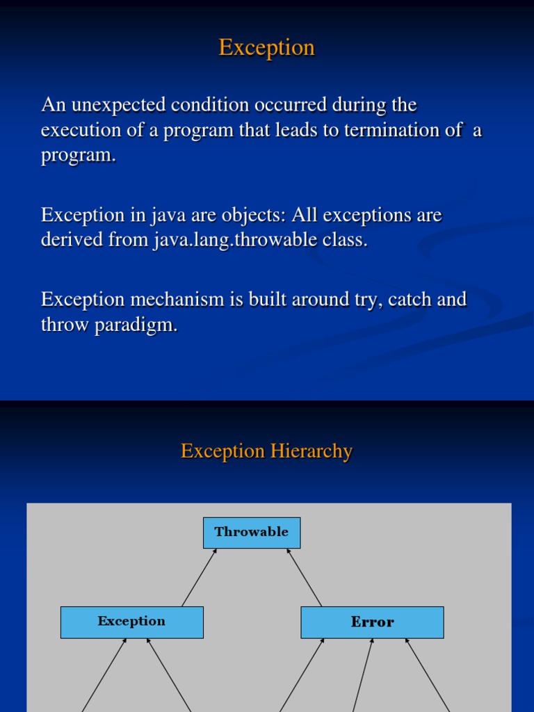 Exception | PDF | Java (Programming Language) | Software Engineering Exception | PDF | Java (Programming Language) | Software Engineering