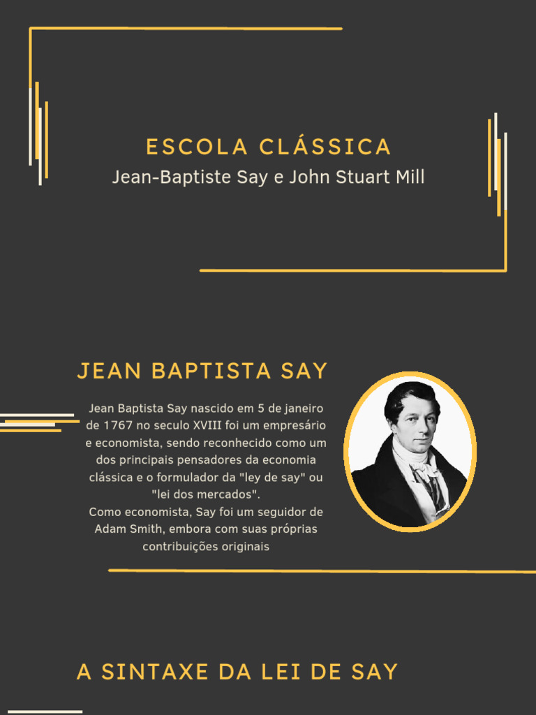 Jean-Baptiste Say e John Stuart Mil | PDF | Economia | John Stuart Mill