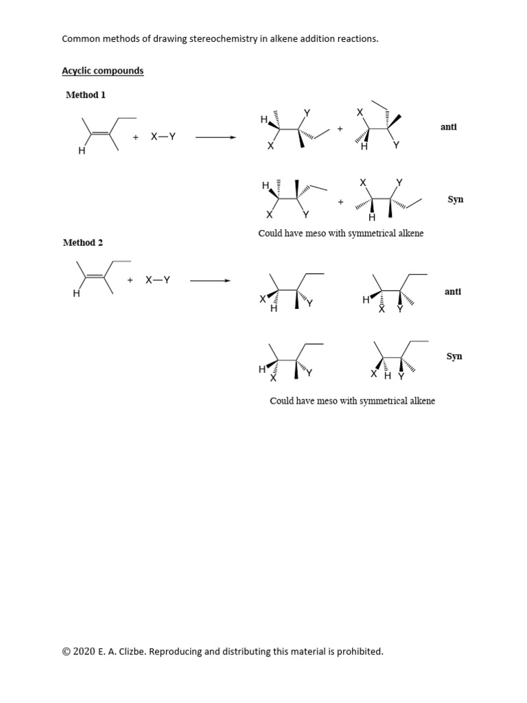 Alkene Syn Anti | PDF | Alkene | Chemical Compounds
