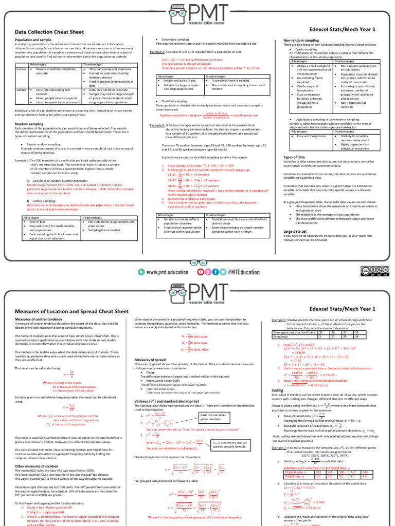 Stat Rev | PDF | Sampling (Statistics) | Quartile