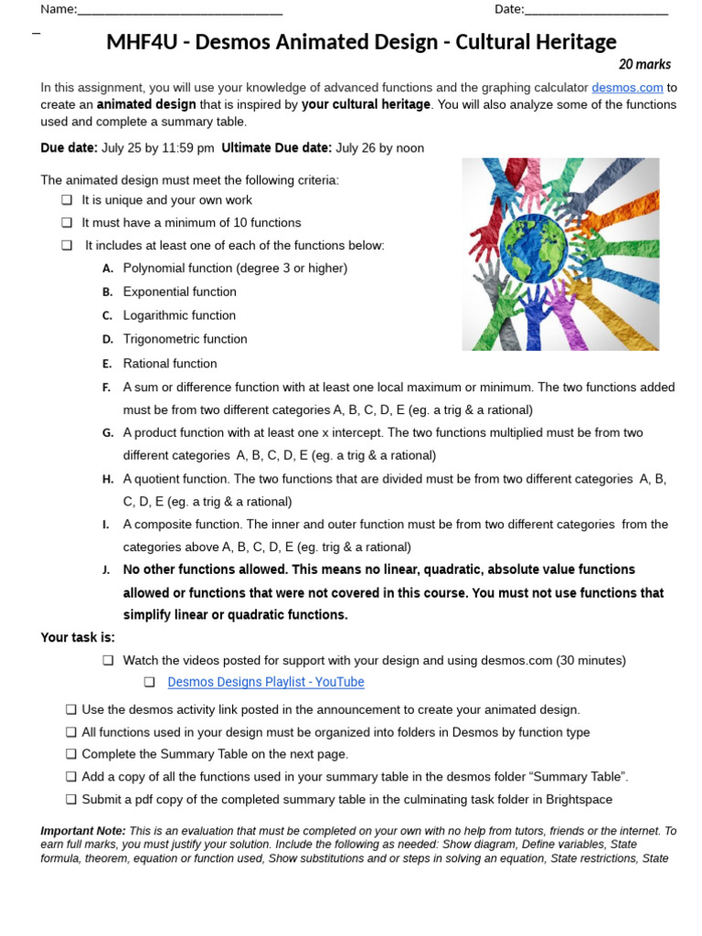 Culminating__MHF4U__Project_Animated_Designs.docx (1) | PDF | Function ...