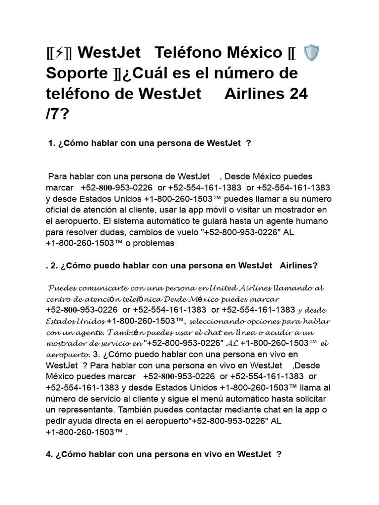 Wes Jet Telefono Mexico | PDF | Chat en linea