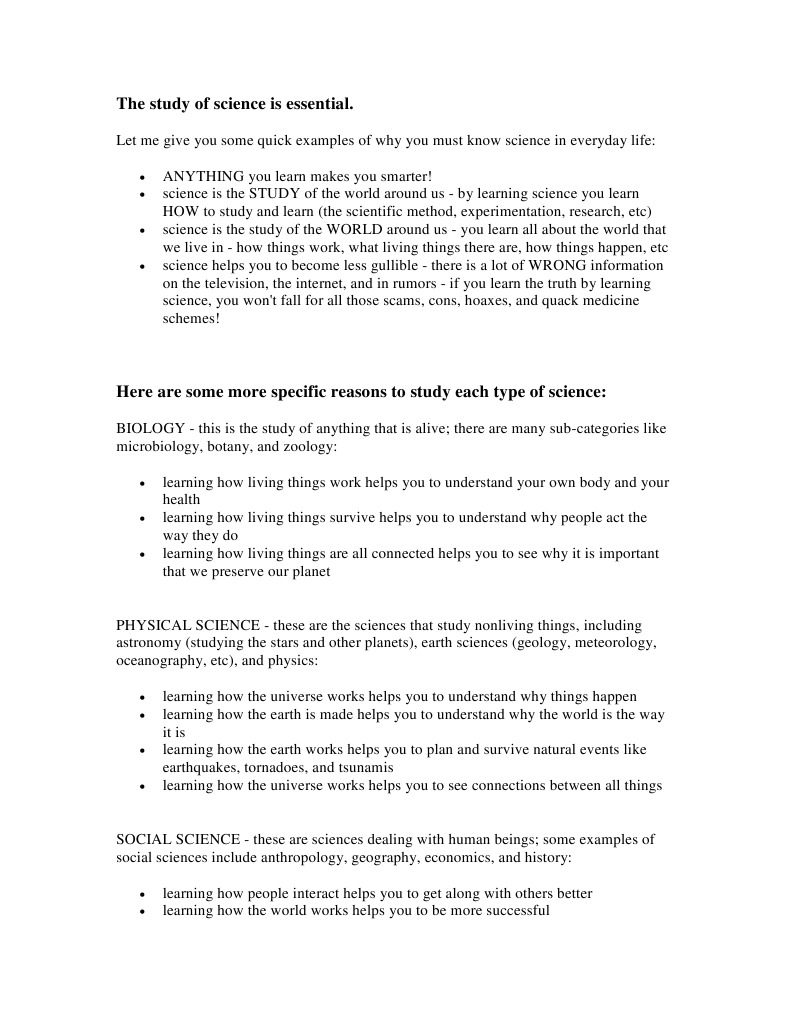 Why Should We Learn Science | PDF | Science | Physics