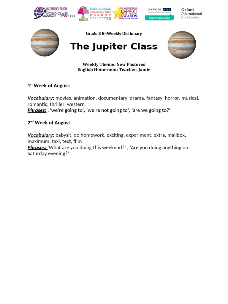 Grade 8 Bi-weekly 8th August 2024 | PDF