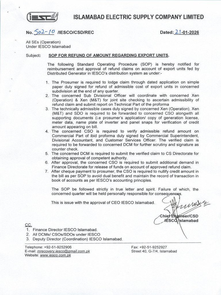Sop For Refund of Amount Regarding Export Units. | PDF