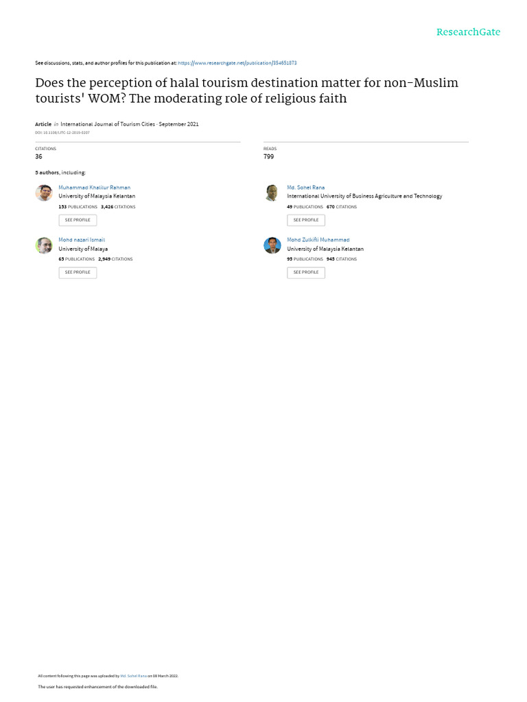 Does the Perception of Halal Tourism Destination Matter for Non Muslim ...